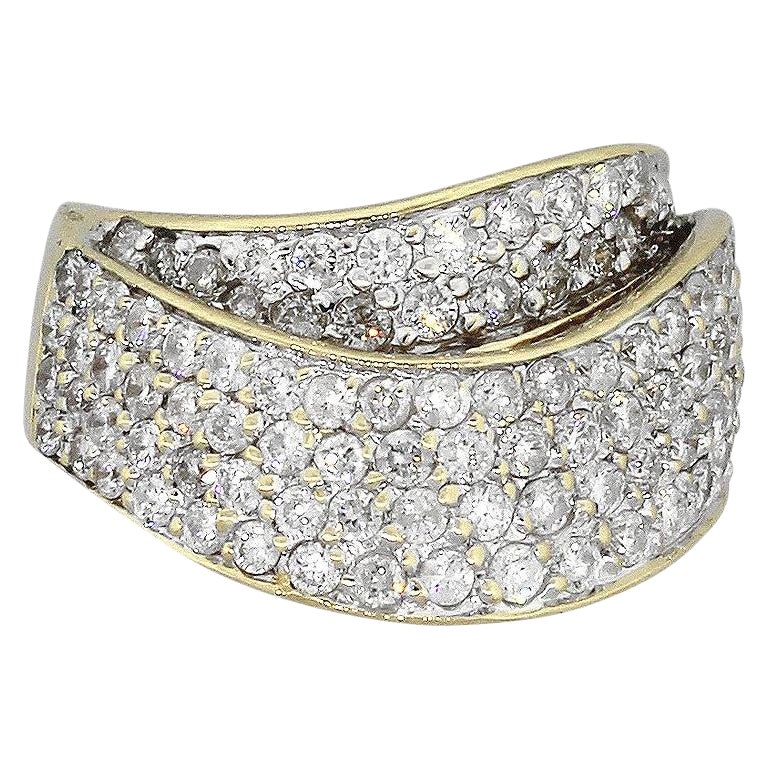 Round and Baguette Cut Diamond "X" Ring at 1stDibs