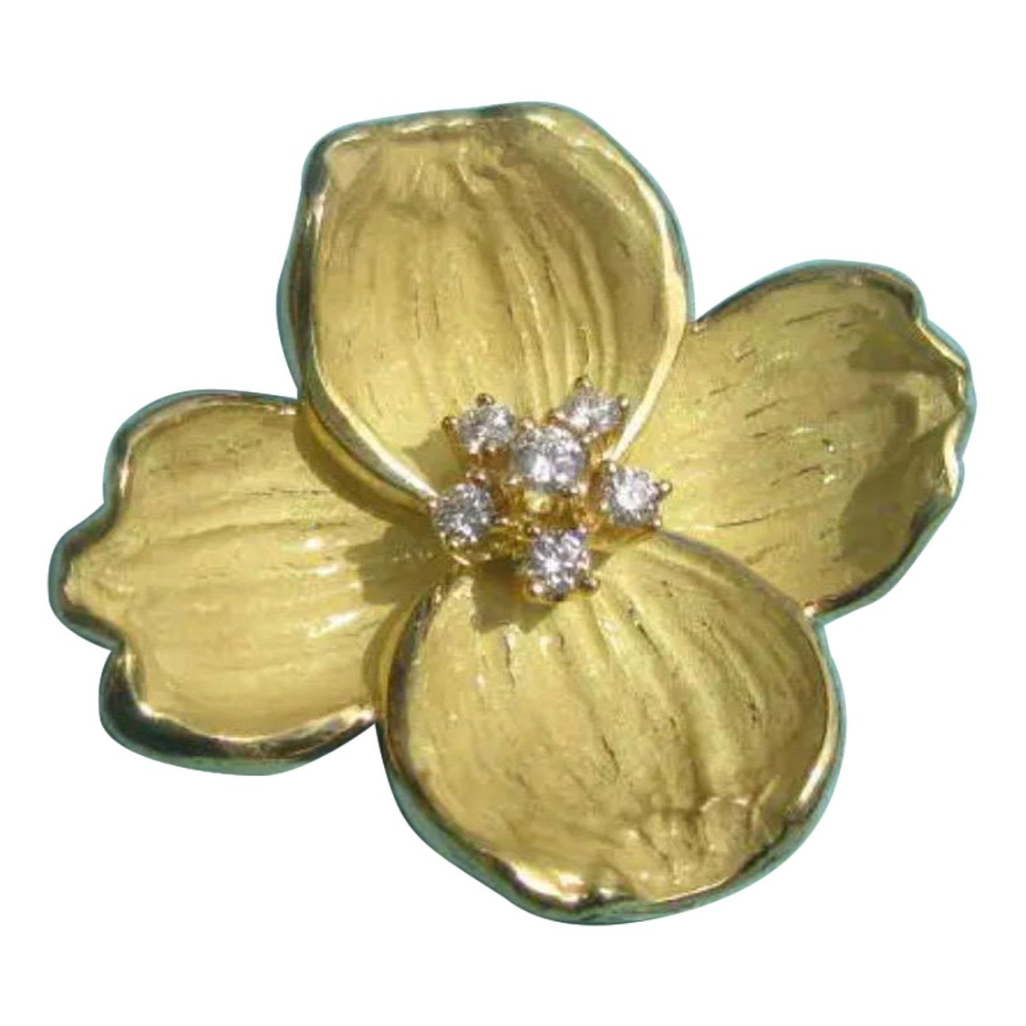 Tiffany and Co .22 Carat Diamond Enamel Yellow Gold Flower Basket ...