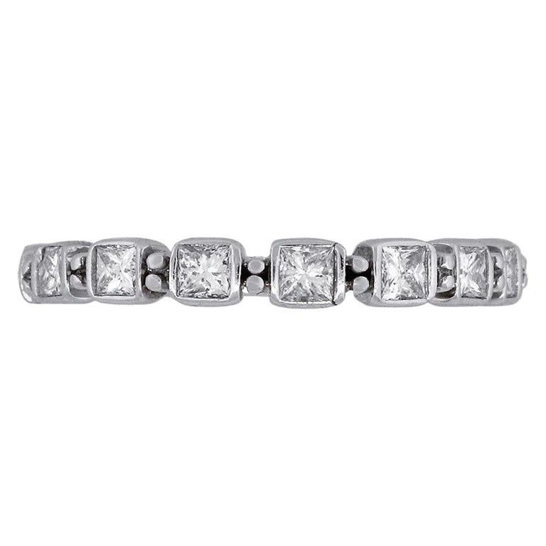 Princess Cut Diamond Ladies Band Ring For Sale at 1stDibs