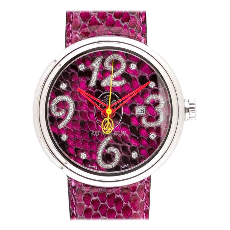 Montre automatique en python fuchsia Valentin Yudashkin pour Jacob and ...