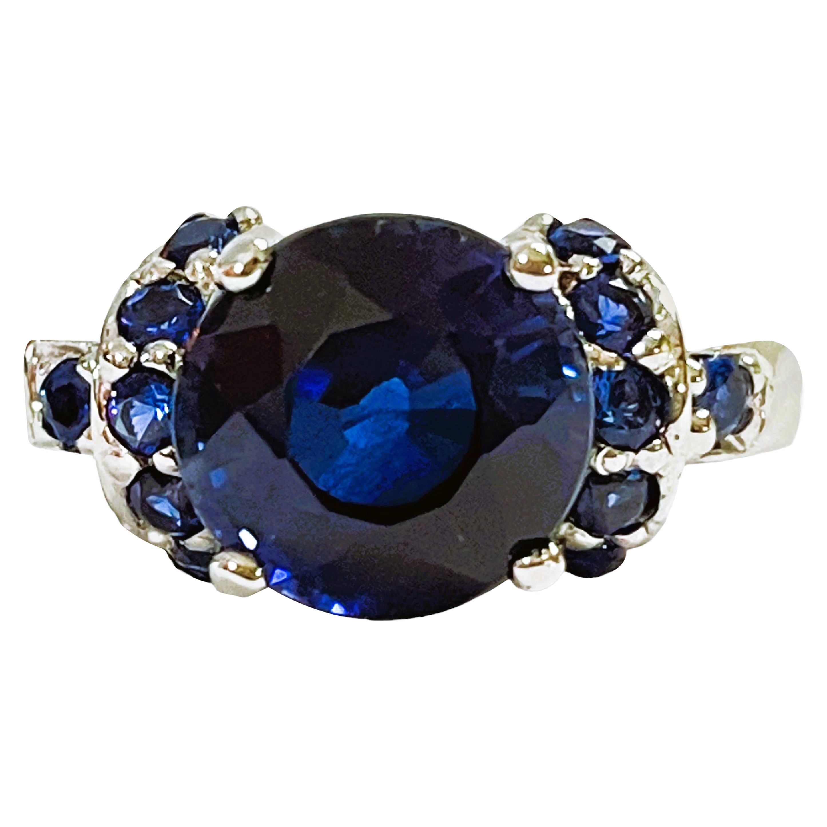 New African If 3.9 Ct Kashmir Blue and White Sapphire Sterling Ring at ...