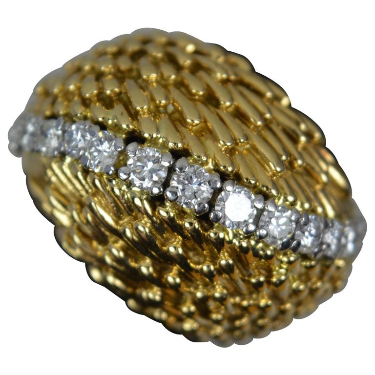 Vintage 1983 KUTCHINSKY 18 Carat Gold and Diamond Bombe Cocktail ...