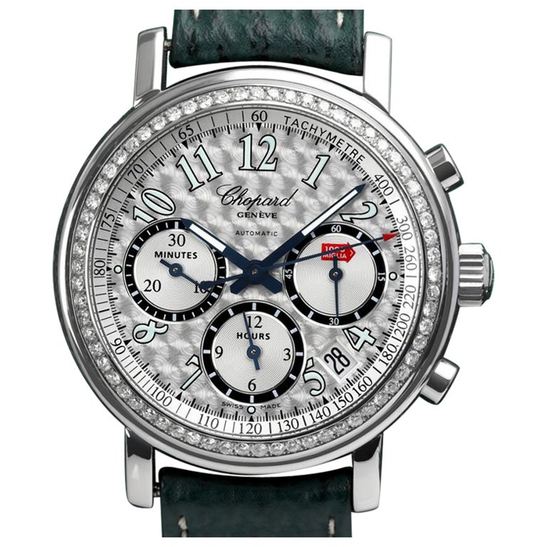 Chopard Mille Miglia Chronograph Custom Diamond Bezel 16/8331 For Sale at 1stDibs