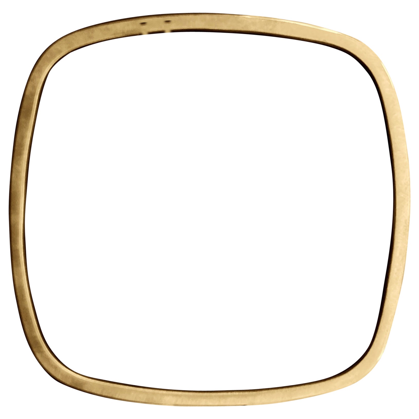 Solid Sterling Silver Hand Forged Square Box Bangle- Size Medium For Sale at 1stDibs