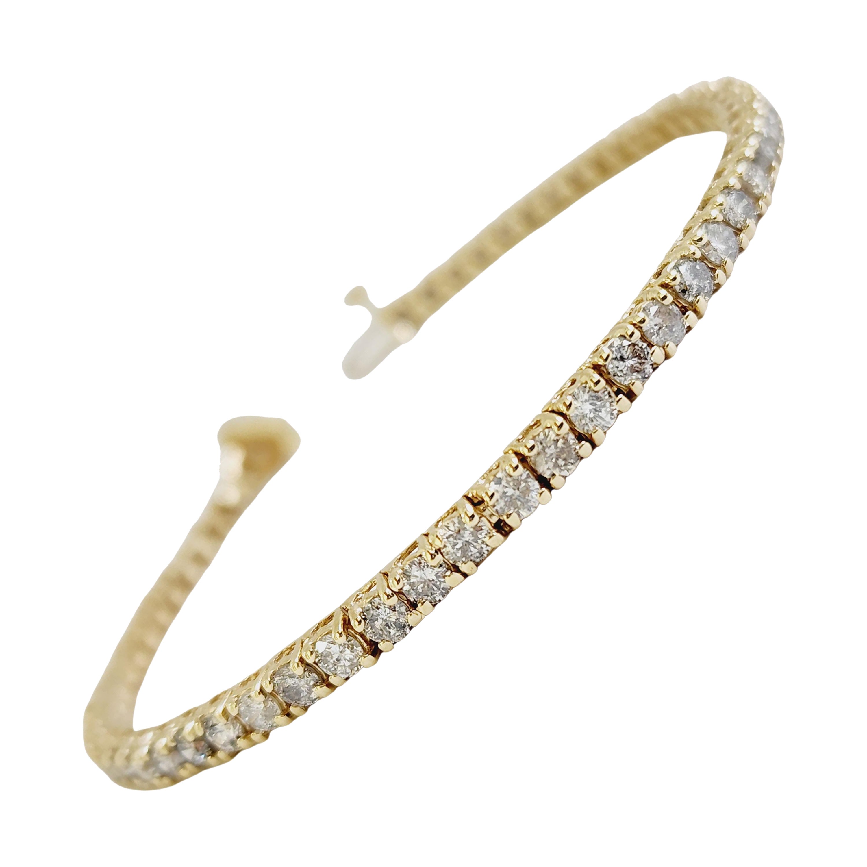 2 05 Carats Natural Diamond Buttercup Set Tennis Bracelet 14 Karat Rose