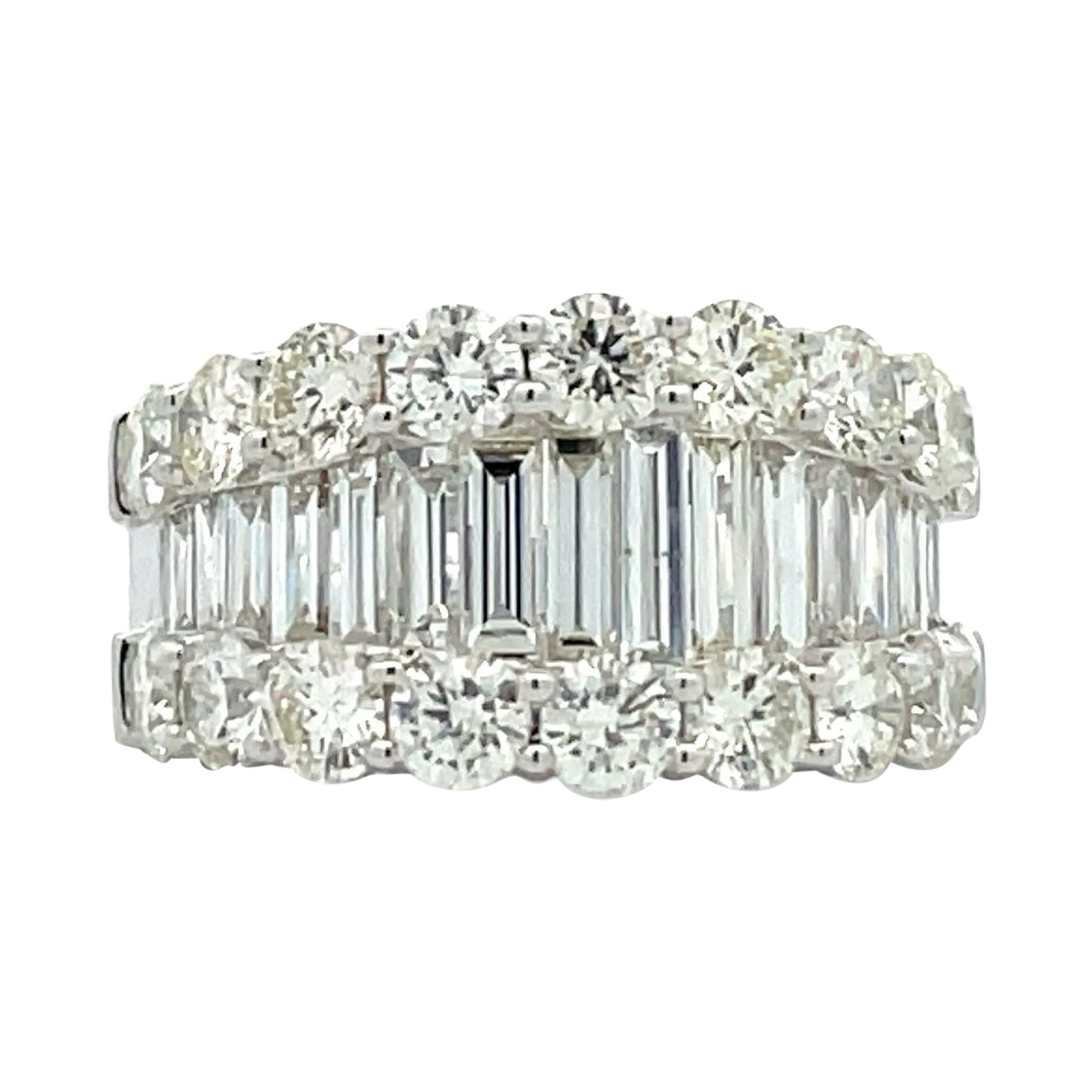 0.78 Ct. 3 Tone Diamond Crossover Highway Ring in Tri- Color 14K Gold ...