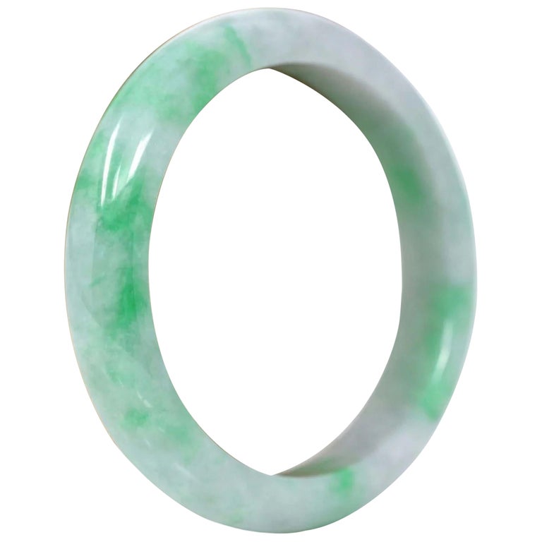 RealJade Co. Classic Bangle Genuine Jadeite Jade Green Bangle Bracelet ...