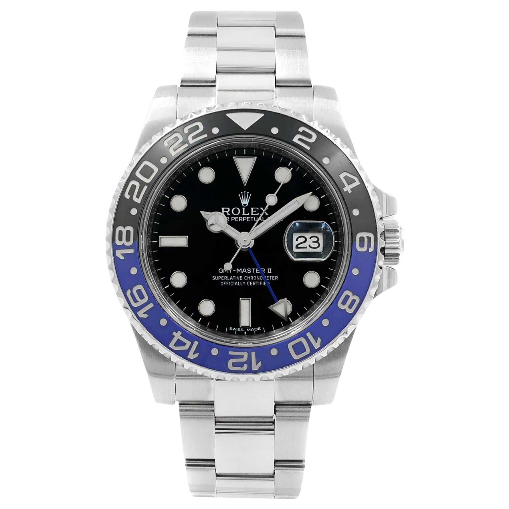 Rolex Master GMT II “Batman” Wrist Watch, Ref. 116710 at 1stDibs