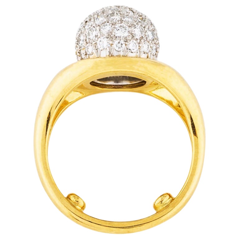 Tiffany Paloma Picasso Vintage 18K Diamond Ball Ring For Sale at 1stDibs