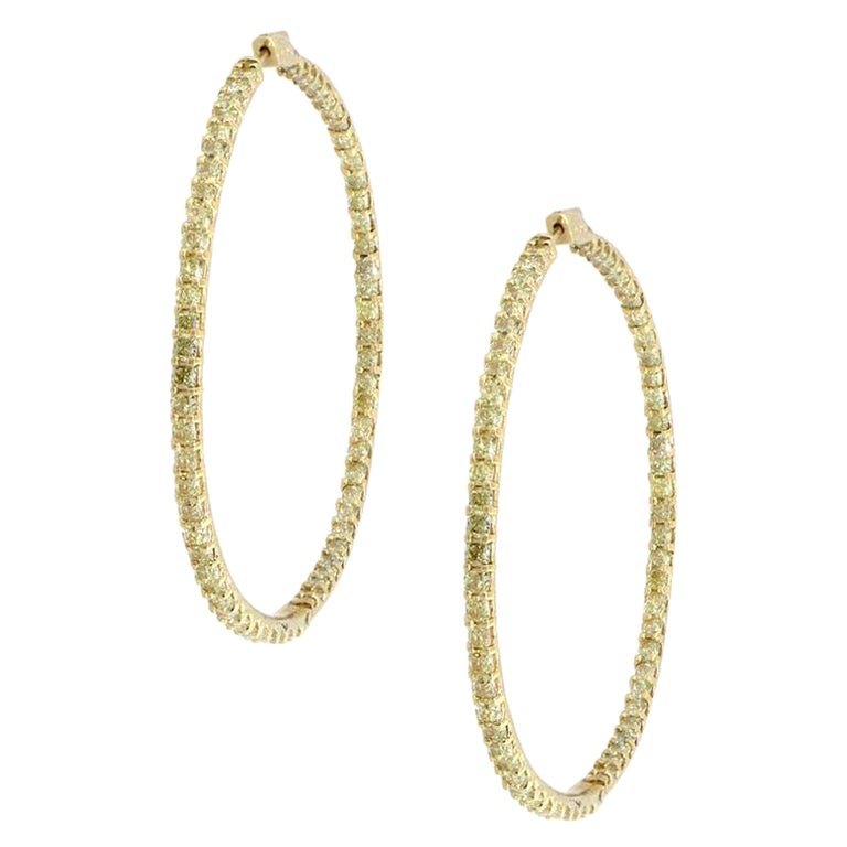Radiant Diamond Inside Out Extra Large Hoops For Sale at 1stDibs