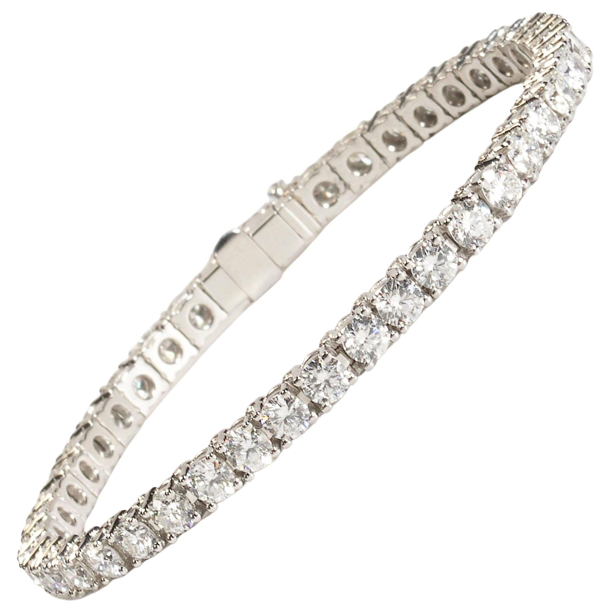 Baguette Diamond Platinum Line Bracelet For Sale at 1stDibs