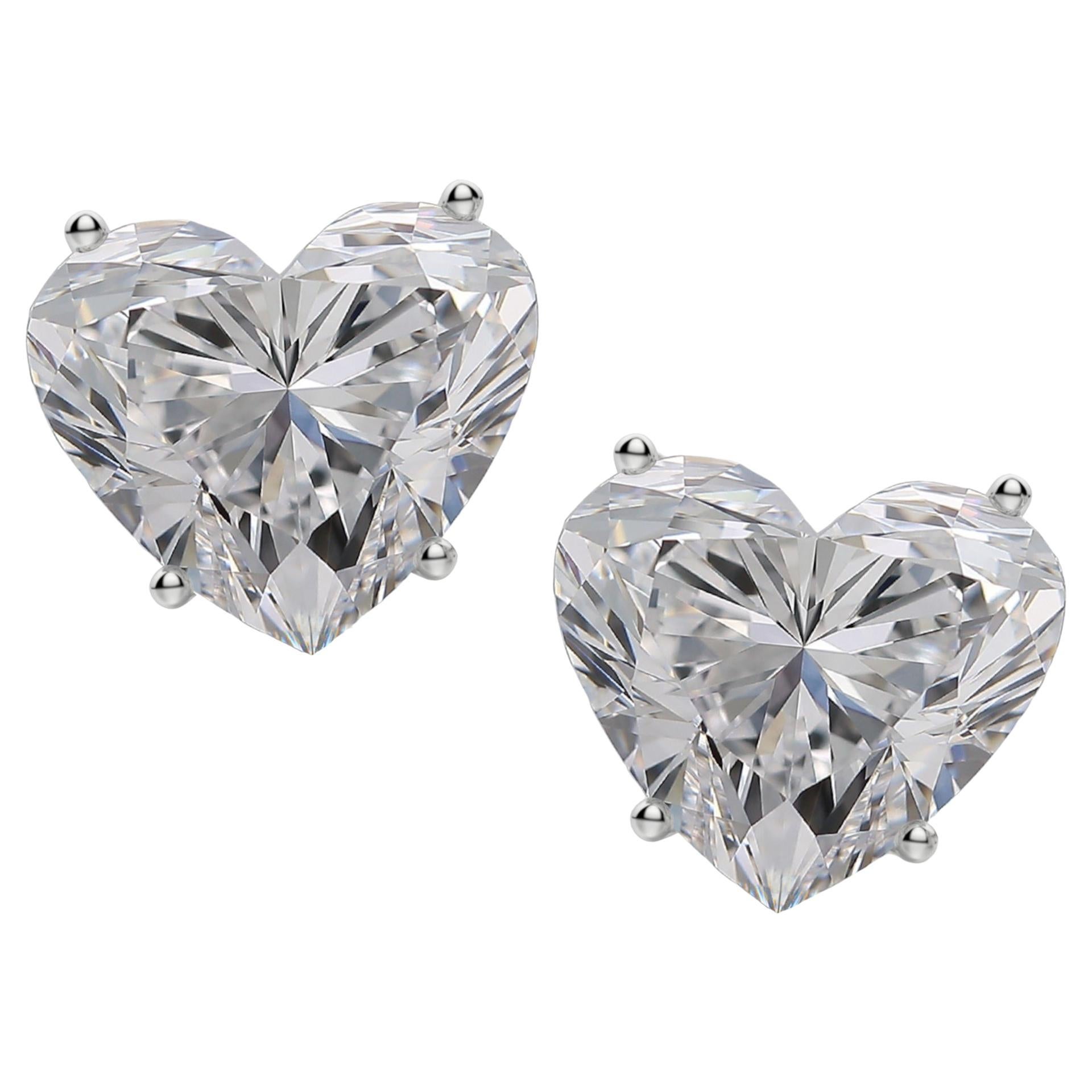 Beauvince GIA Certified 2.28 Carat Heart Shape Solitaire Diamond Studs ...