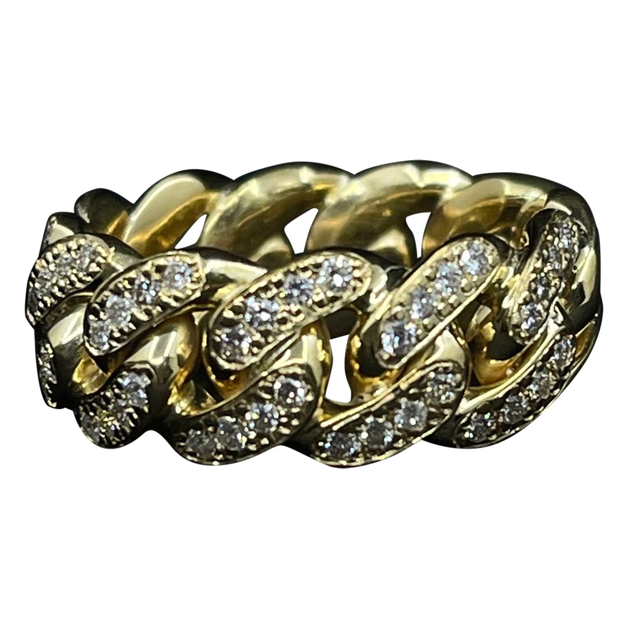 1970s 14 Karat Yellow Gold Cuban Link Ring For Sale at 1stDibs | cuban ...