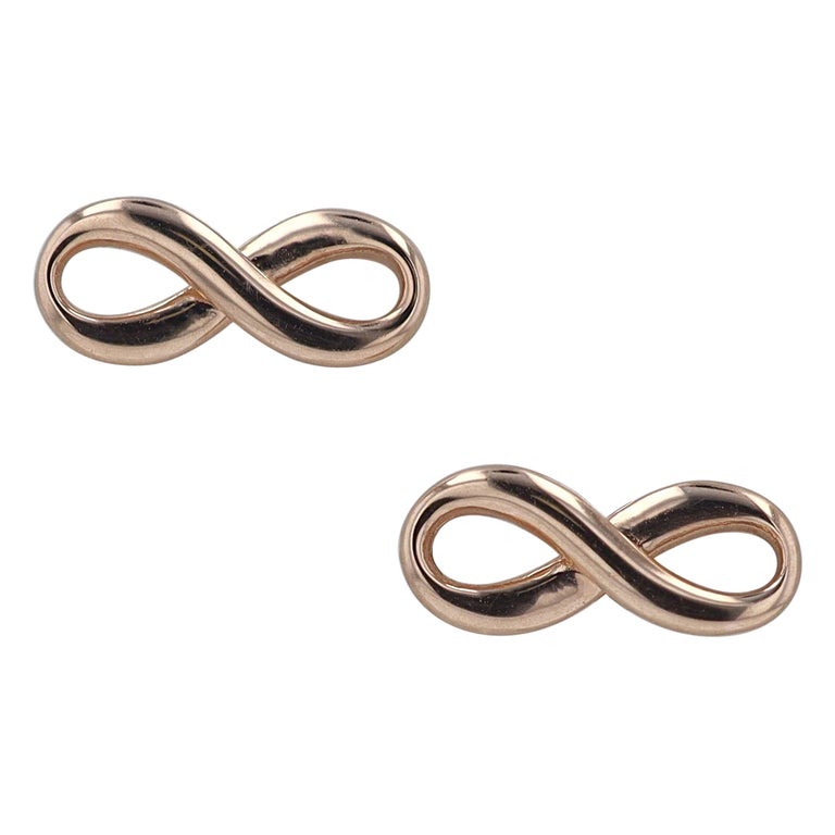 Tiffany and Co. 18K Rose Gold Infinity Earrings For Sale at 1stDibs