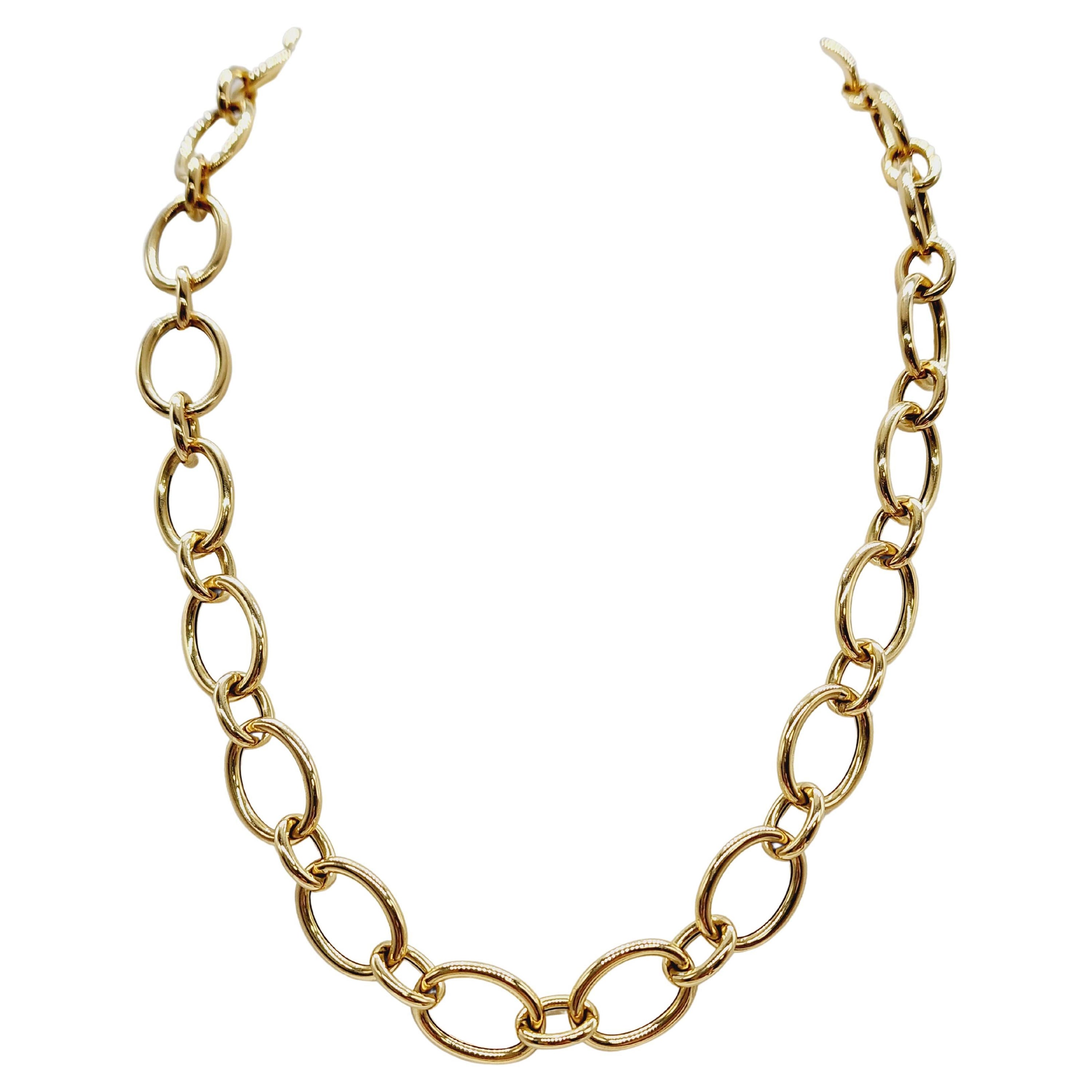 18 Karat White Gold Italian Link Chain For Sale at 1stDibs