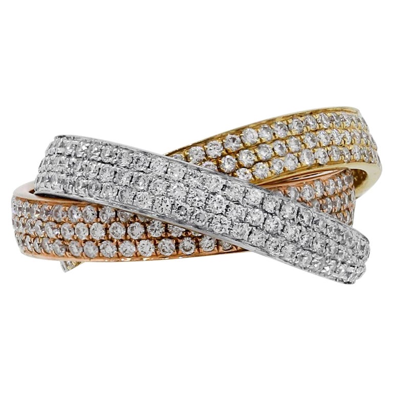 Pave Diamond Rolling Ring For Sale at 1stDibs
