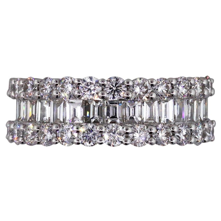 Diamond Three-Row Band For Sale at 1stDibs