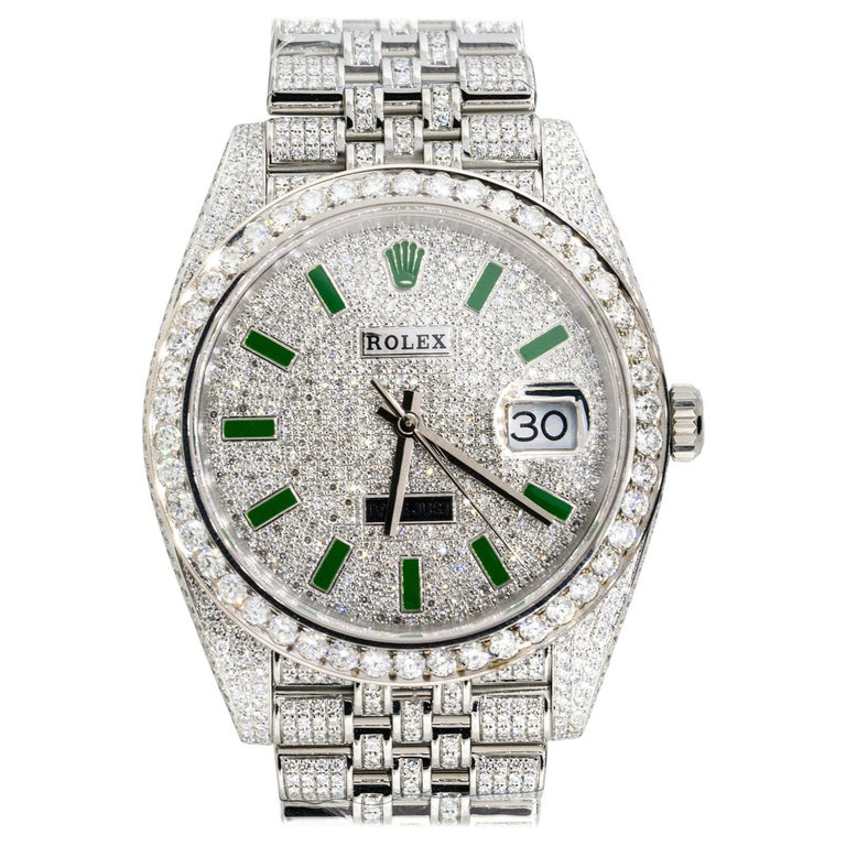 Rolex 126300 Datejust II All Diamond Green Marker Dial Watch For Sale ...