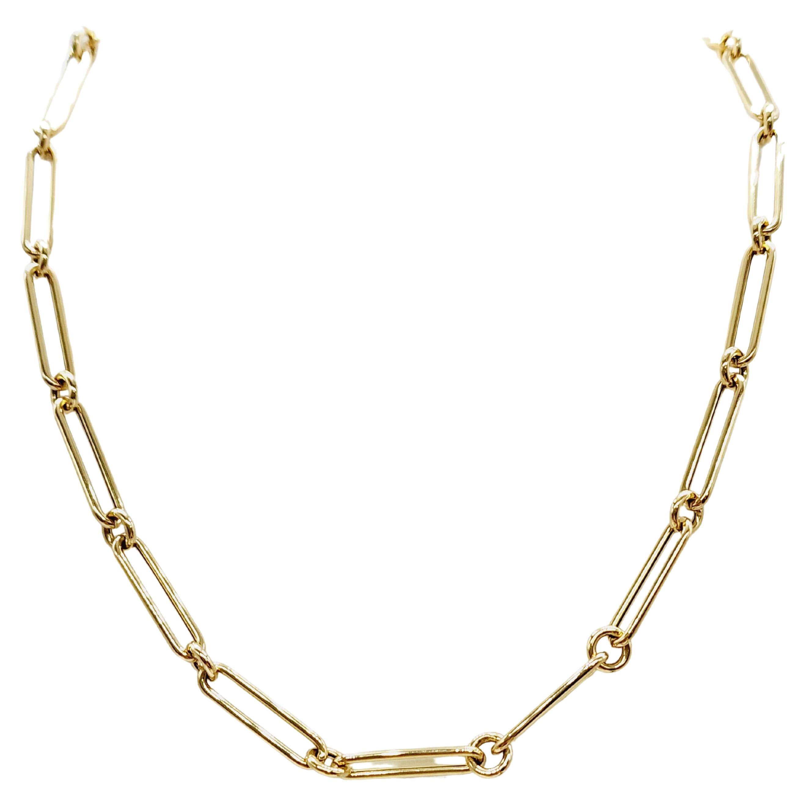 18 Karat Yellow Gold Italian Link Chain at 1stDibs