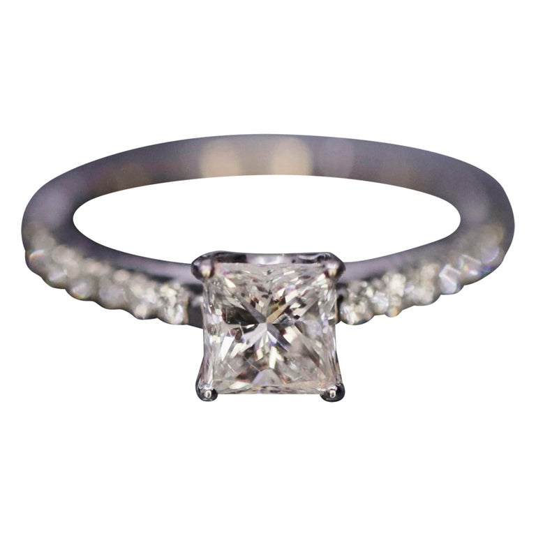 Customizable Stunning Platinum Engagement Ring, Princess Cut, 2.01 ct ...