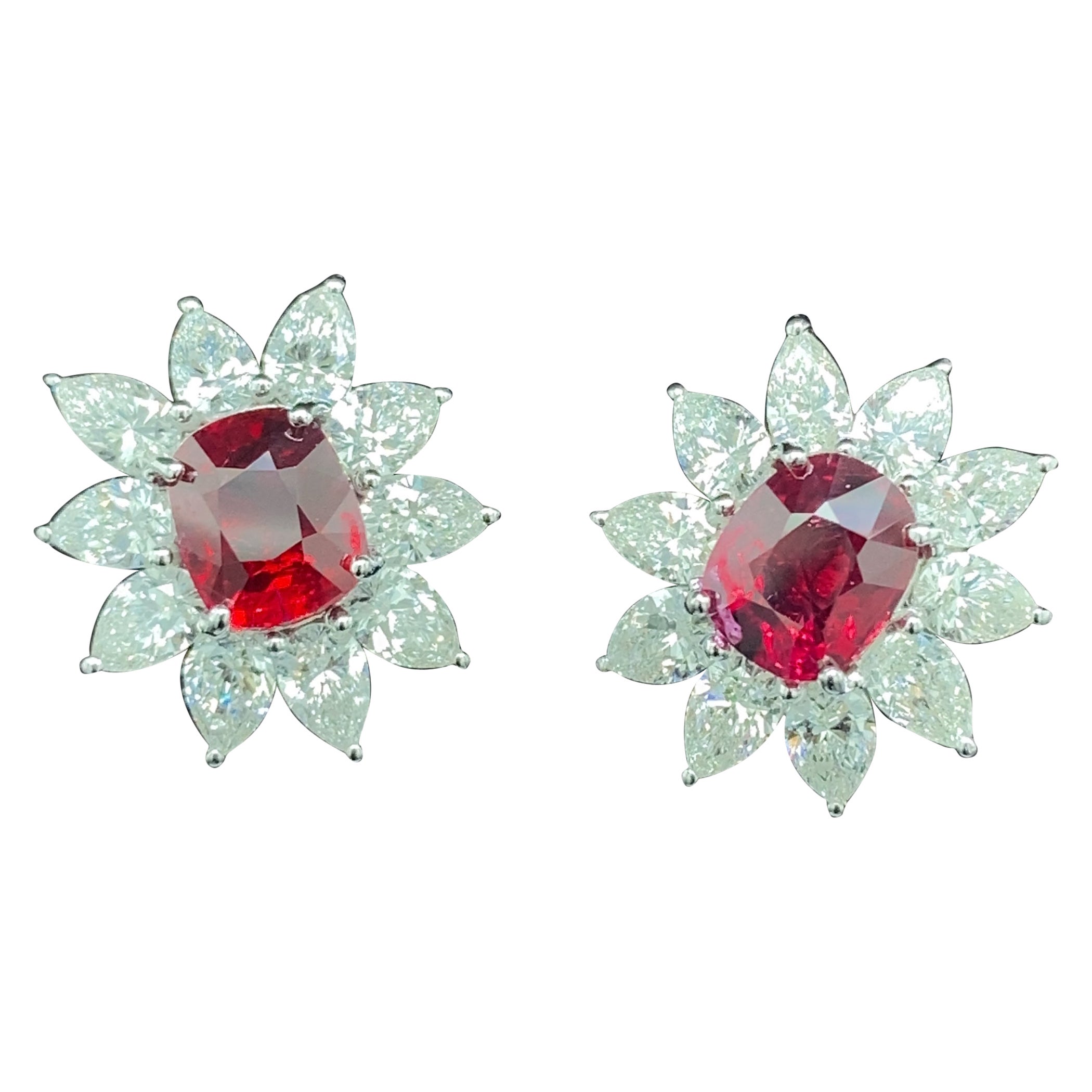 Garrard 18 karat GRS Burmese Vivid Red Pigeon's Blood Oval Ruby Drop ...