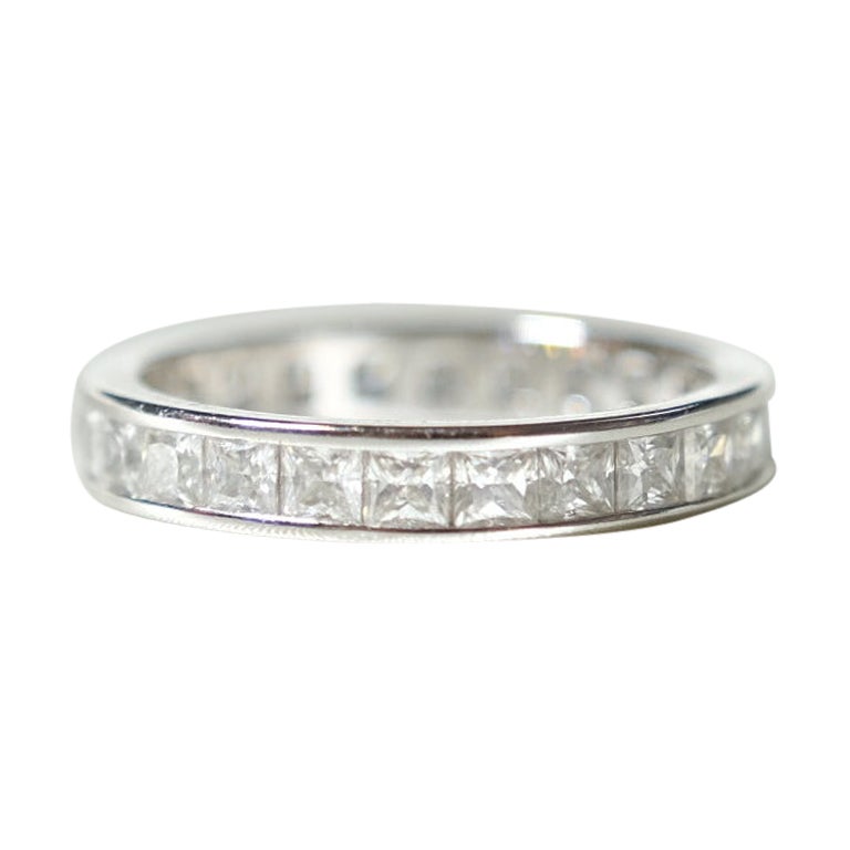 Princess Cut Ring, 18k White Gold, 1.78ct For Sale at 1stDibs