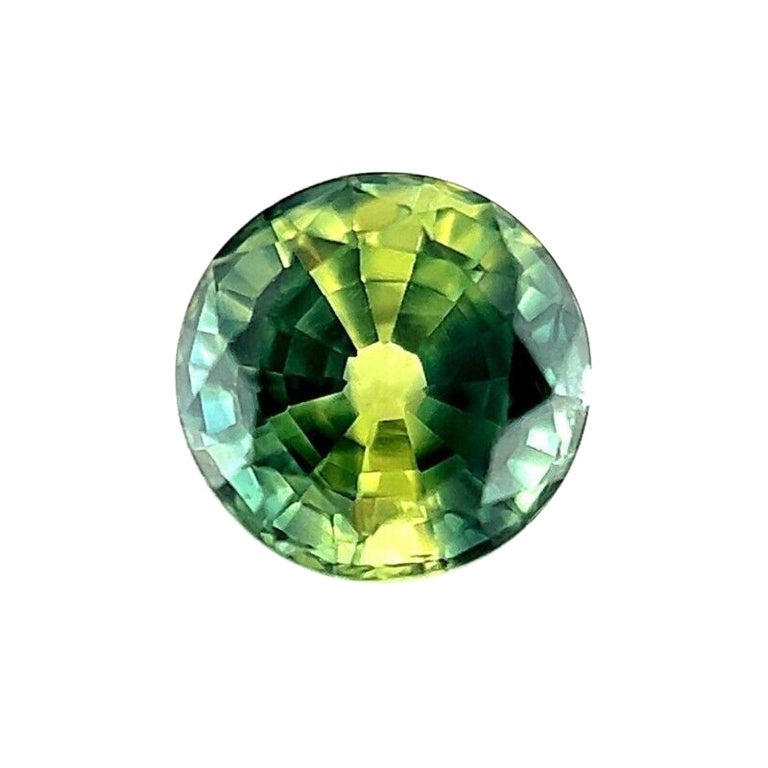 Unique Parti Bi Colour Sapphire 0.62ct Blue Yellow Green Round Loose ...