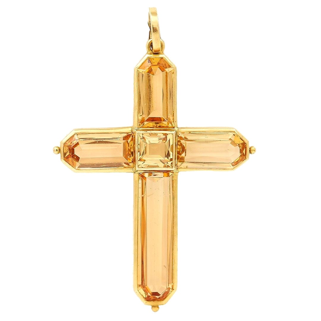 Georgian Topaz Cross Pendant For Sale at 1stDibs