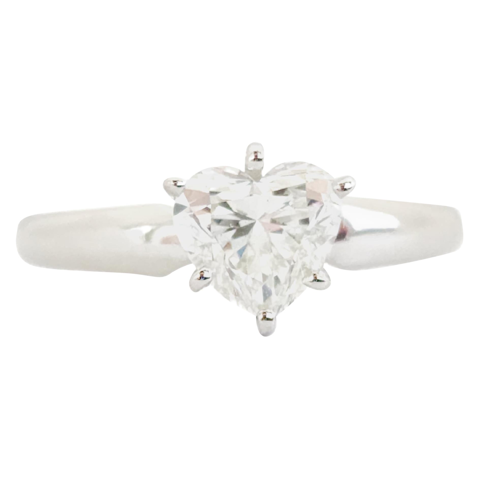 IGI Certified 0.47 Carat Heart Shape Diamond Solitaire Ring in 18K ...