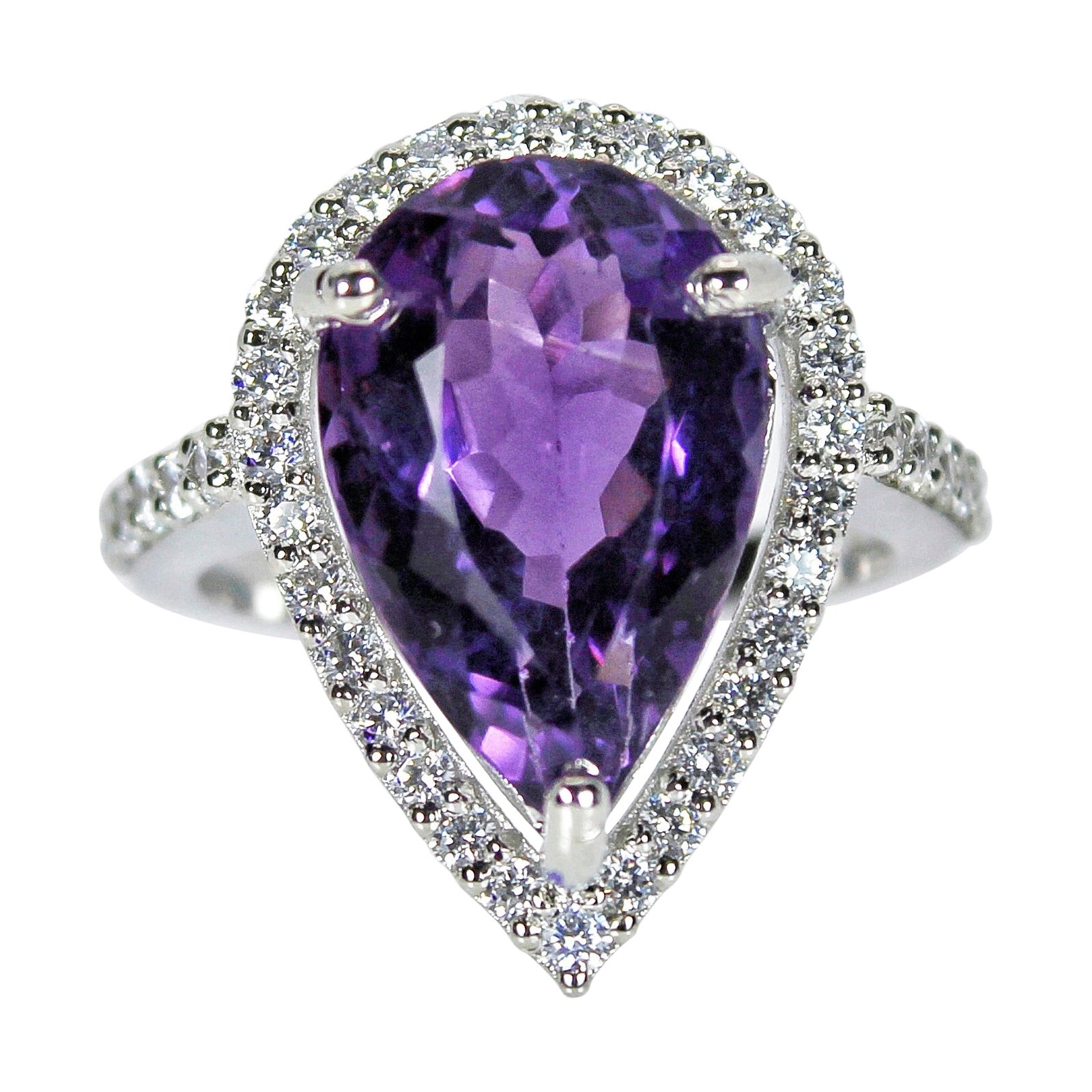 Pear Shaped Amethyst Ring For Sale at 1stDibs