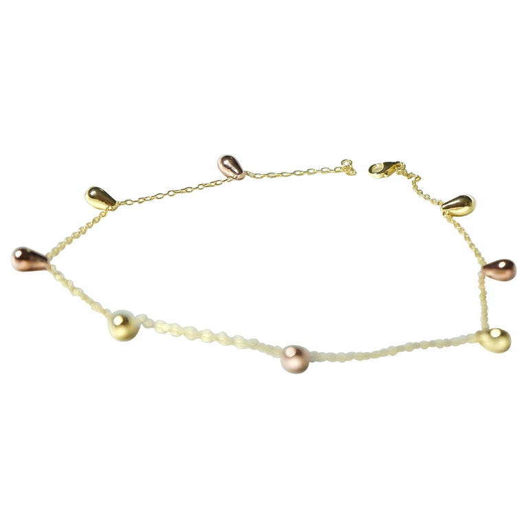 Clustered Alternate Chain Necklace, 18k Gold, Rose Gold For Sale at 1stDibs