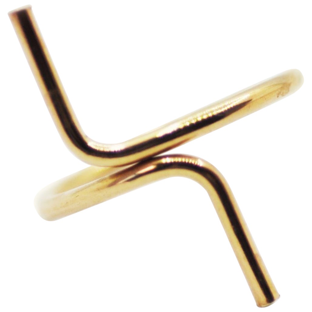 Lilli, 14k Yellow Gold Plated Adjustable Ring For Sale at 1stDibs