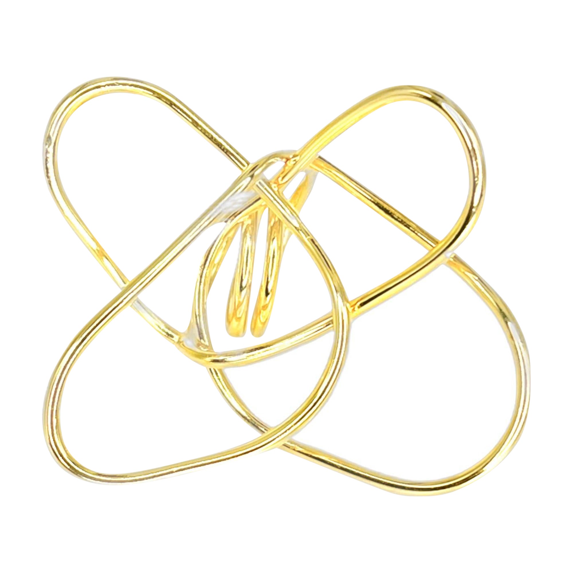 Alya Flower, 14k Gold Plated Contemporary Ring, Off-the-runway For Sale ...