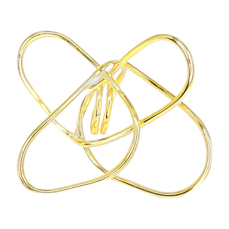 Alya Flower, 14k Gold Plated Contemporary Ring, Off-the-runway For Sale ...