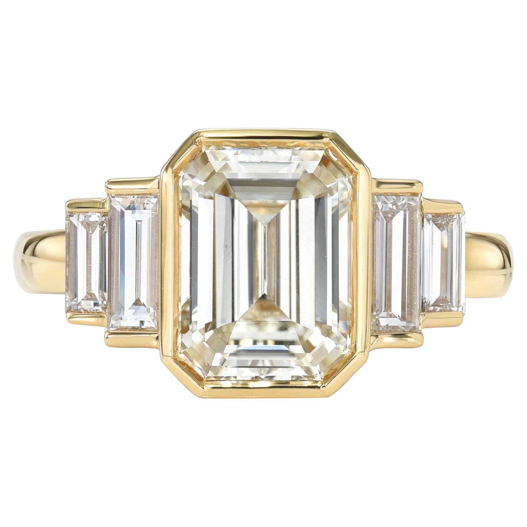 Handcrafted Odette Hexagonal Step Cut Diamond Ring by Single Stone at ...