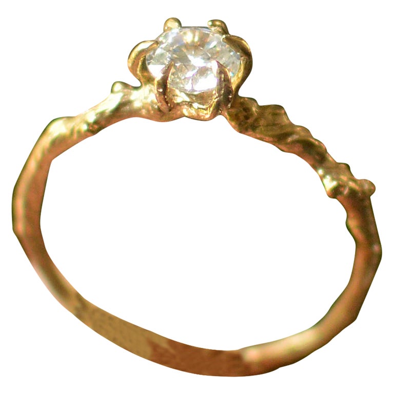 Solid 18 Carat Gold Twisted Roots Diamond Ring by Lucy Stopes-Roe For ...