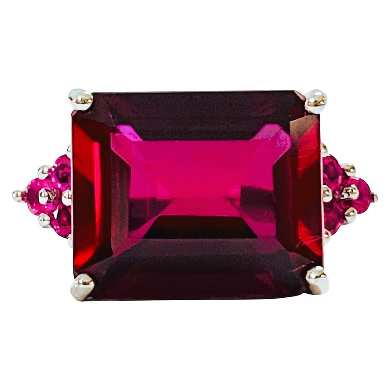 New African If 8.2 Carat Raspberry Tourmaline and Red Ruby Sterling Ring For Sale at 1stDibs
