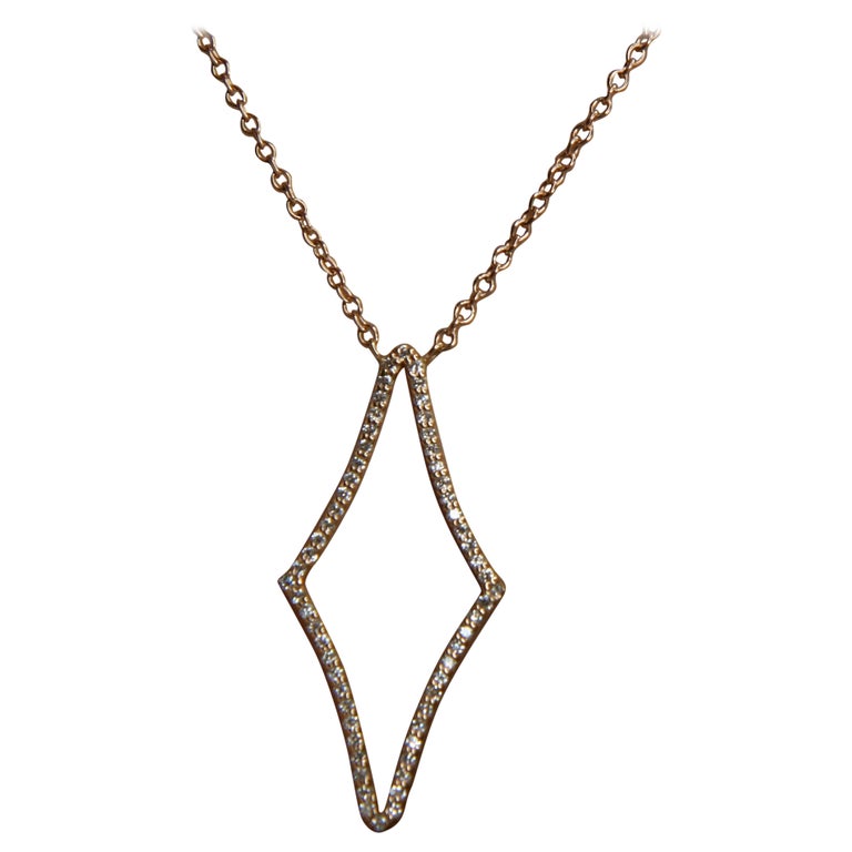 0.62 Carat Diamonds VS G 18 Carat Rose Gold Necklace For Sale at 1stDibs