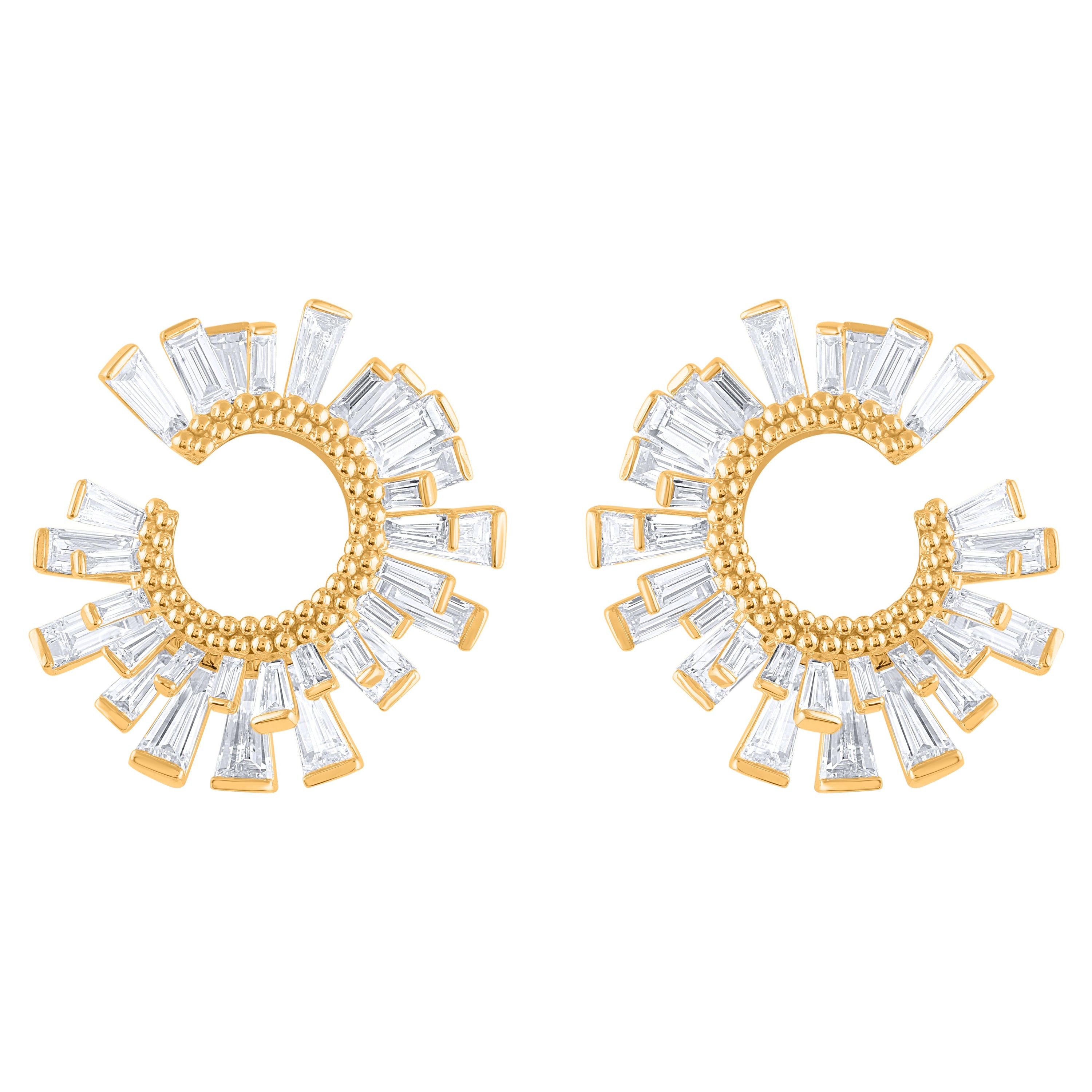 Harakh 1.25 Carat Brilliant Cut Natural Diamond 18k Yellow Gold Stud ...