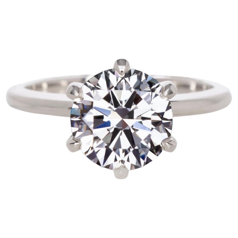 GIA Certified 2.23 Carat Round Diamond Ring 100% Eye Clean and White ...