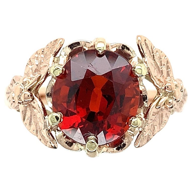 14k 3.71ct Vibrant Spessartine Garnet Ring For Sale at 1stDibs
