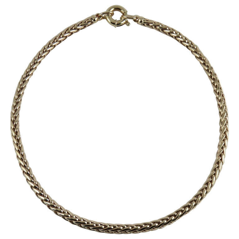 Geoff Taylor Handmade 9k Yellow Gold Foxtail Chain Necklace For Sale at ...