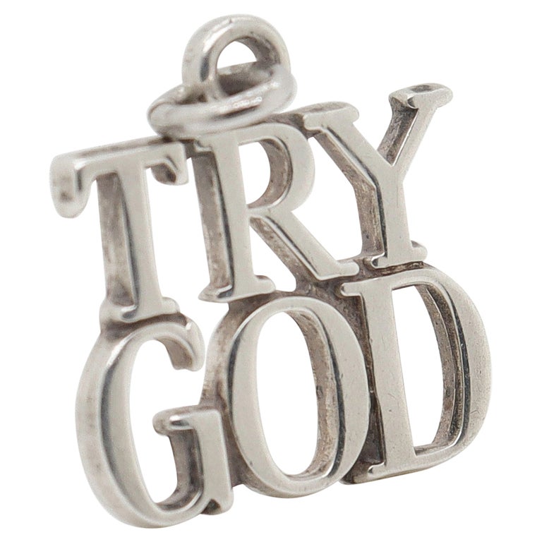 Tiffany and Co. 'Try God' Charm Pendant for a Necklace or Bracelet For Sale at 1stDibs