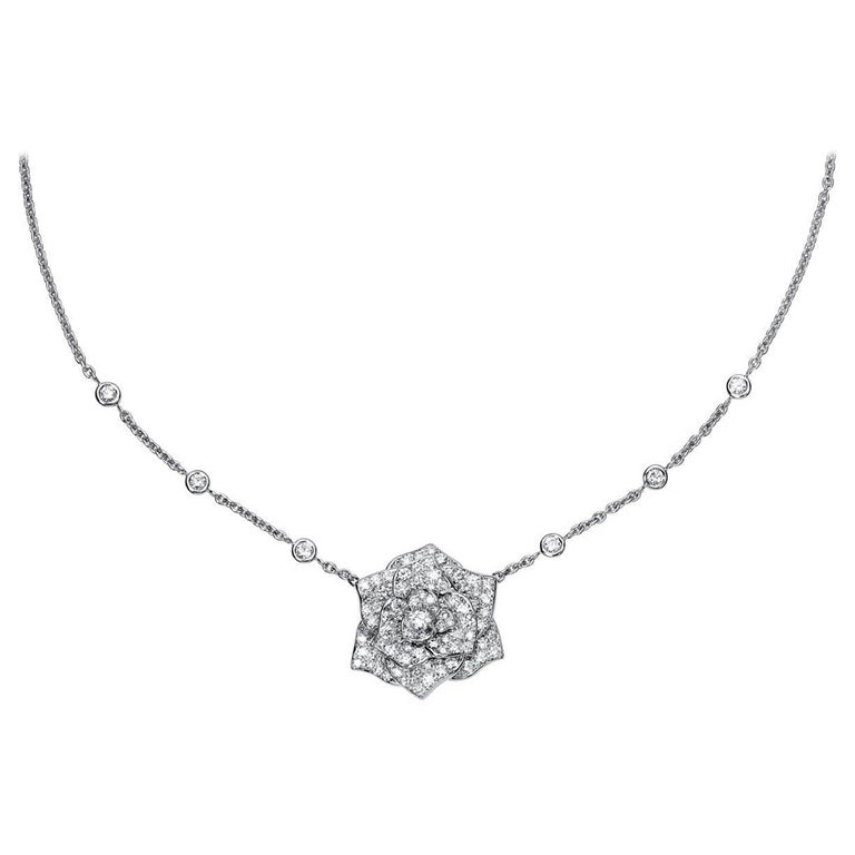 Piaget 30th Anniversary Yves Piaget Rose Diamond Pendant Necklace 18K ...