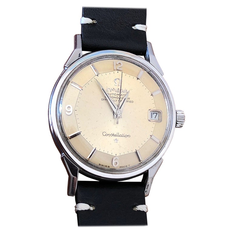 Omega Constellation Cream Pie Pan Dial For Sale at 1stDibs