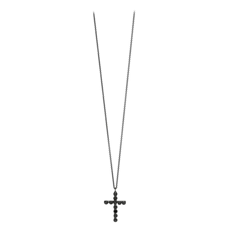 Luxle Black Diamond Holy Cross Pendant Necklace in 18k Gold, Black ...
