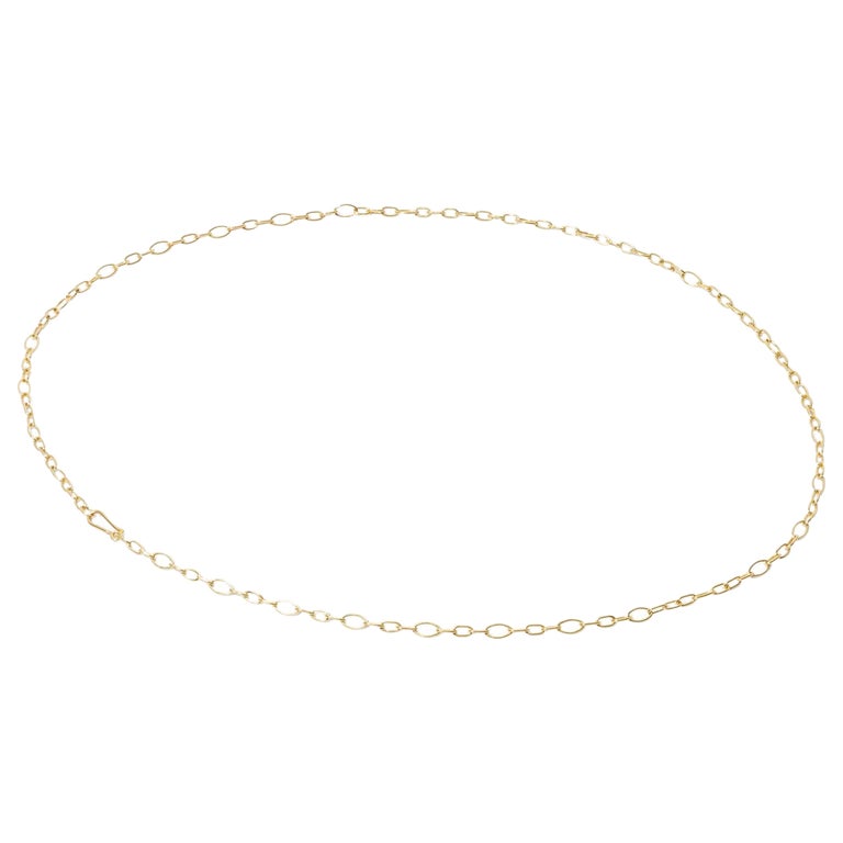 18k Gold Handmade Chain Necklace For Sale at 1stDibs