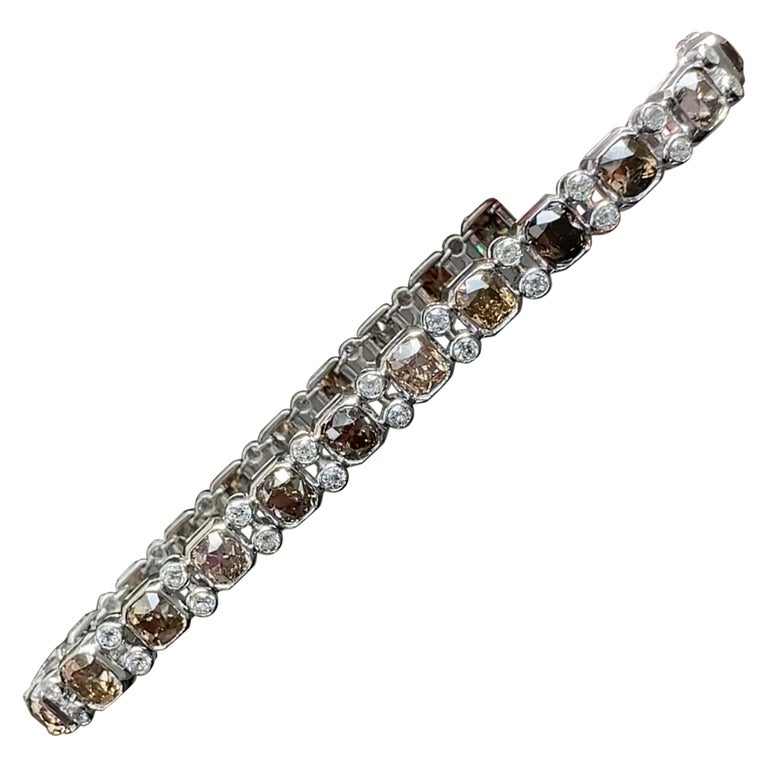 Vintage Sofia D Fancy Brown Diamond Line Bracelet For Sale at 1stDibs