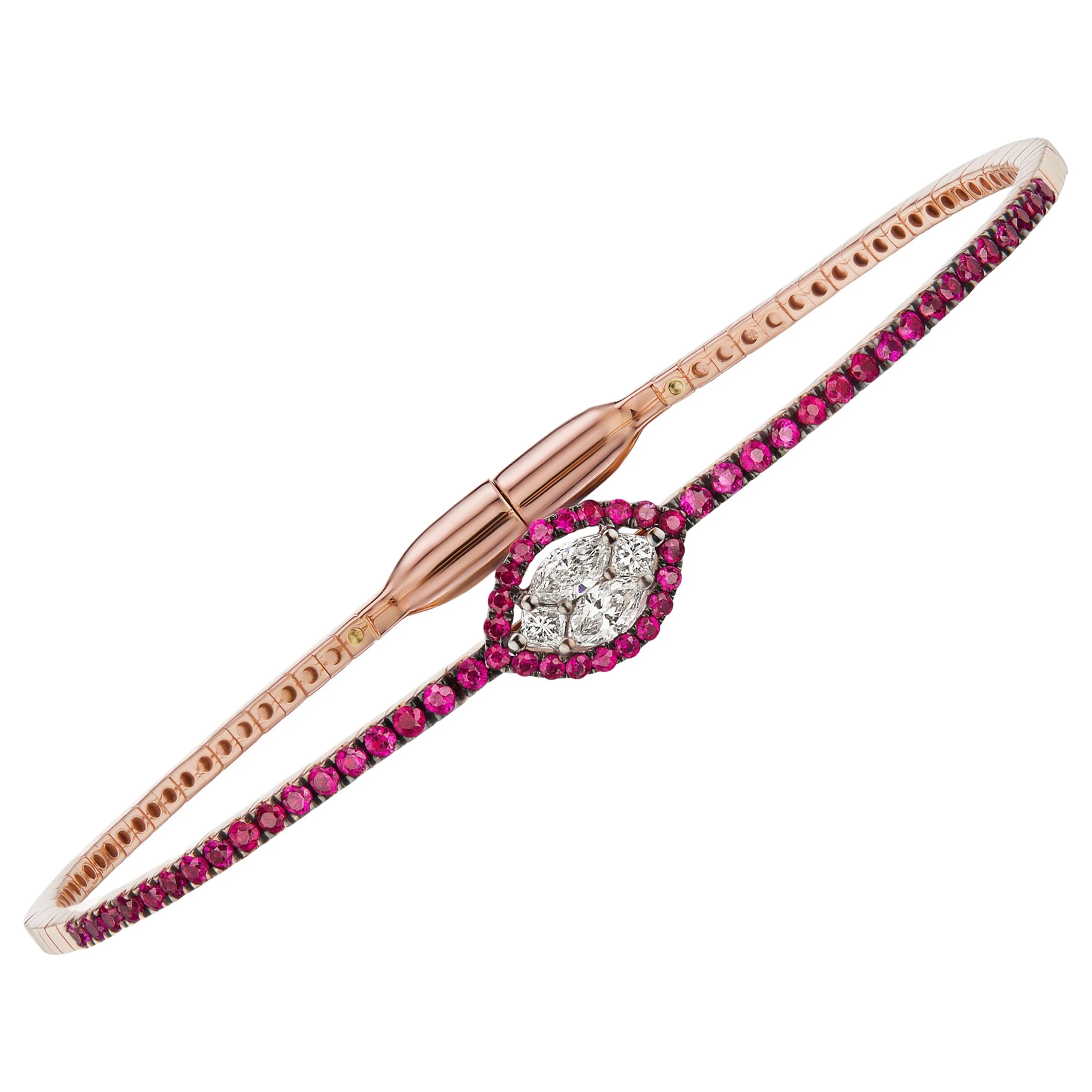 Jacob and Co. Huge 67cttw Diamond Bangle in 18k Rose Gold For Sale at ...