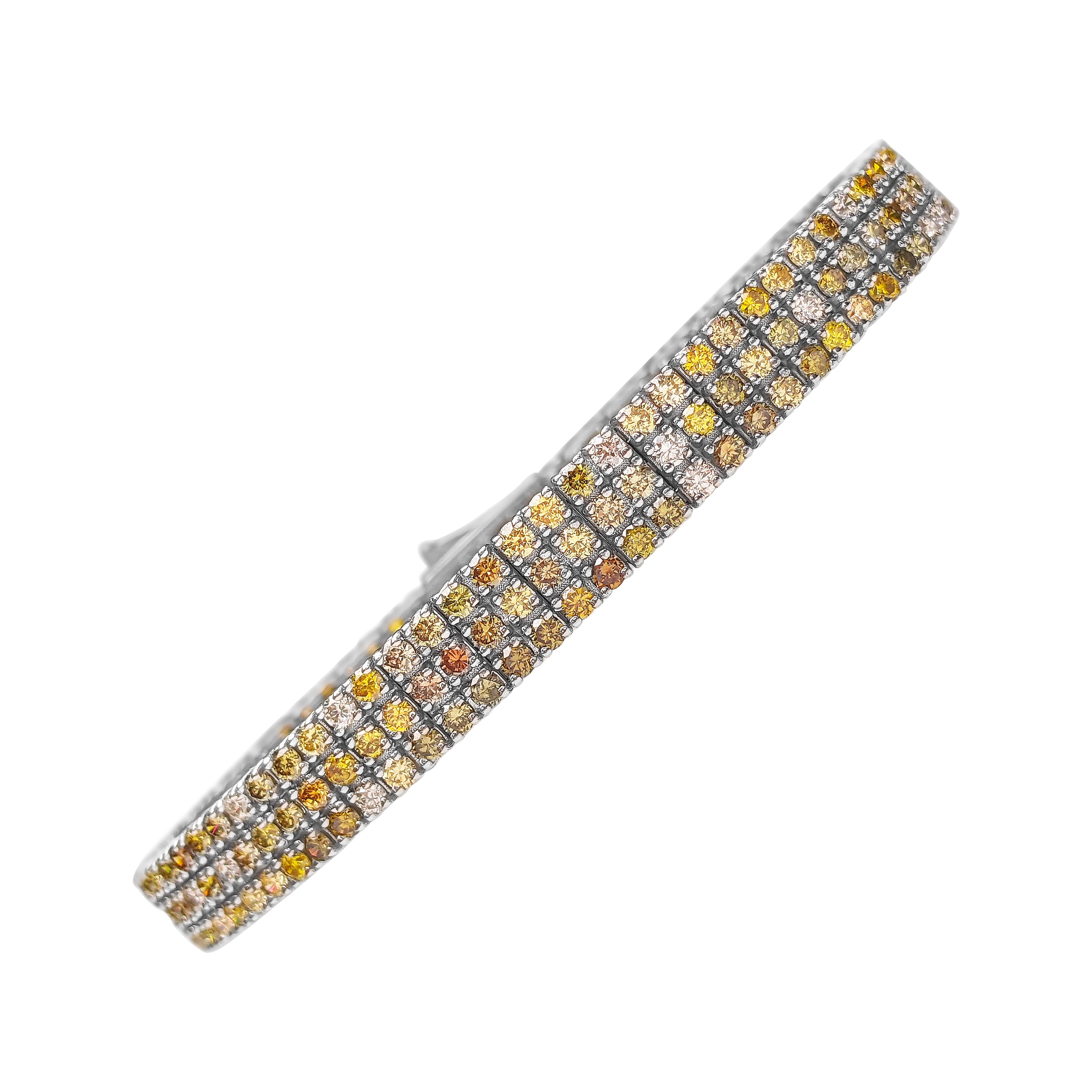 NO RESERVE - 6.65 Carat Fancy Color Diamonds , 14 Karat Yellow Gold ...